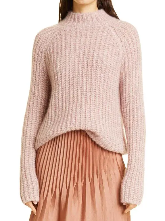 Vince Marled Raglan Sleeve Sweater - Beet Root