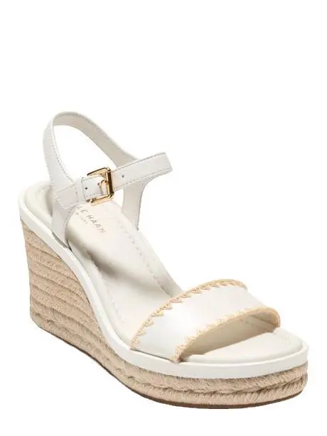 Cole Haan Asbury Cloudfeel Wedge Sandal - Powder Leather/natural Raffia