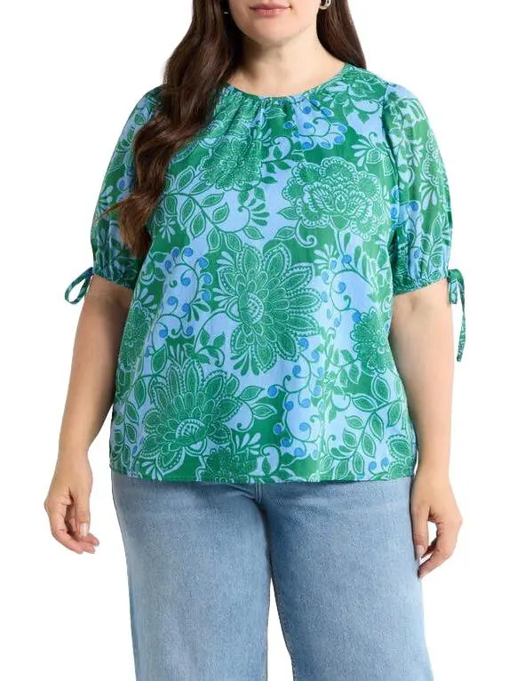 SUGARLIPS Tressa Floral Top - Kelly-blue-multi