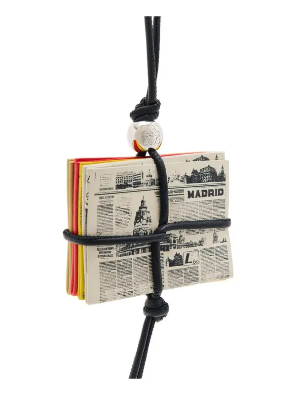 Loewe Newspaper Charm In Leather Skin - Multicolor