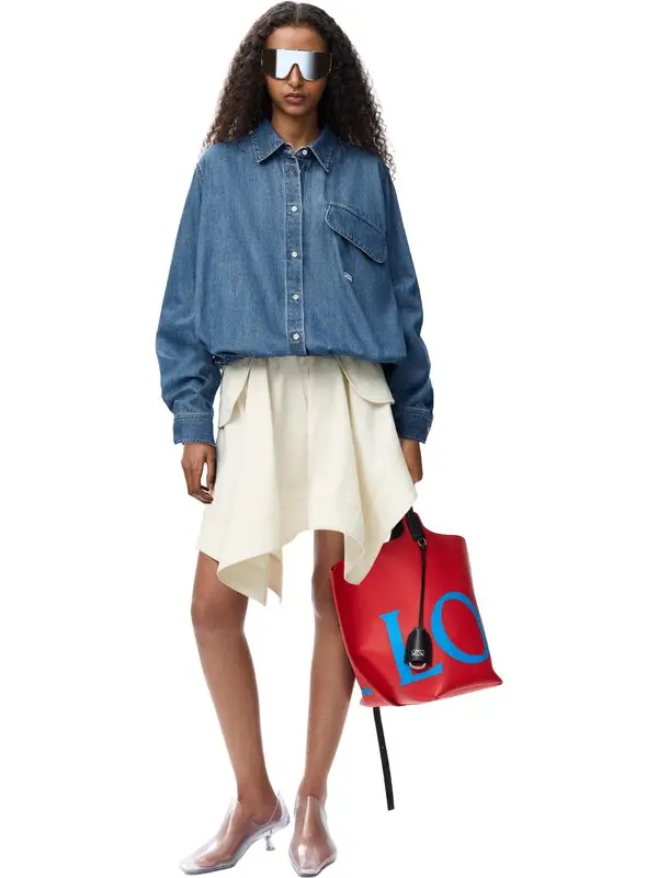 Loewe Belted Denim Shirt - Light Blue
