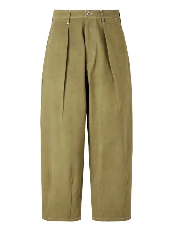 STORY MFG. Lush Wide-leg Pleated Trousers - Green