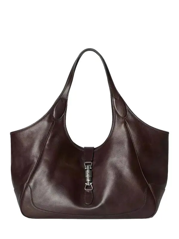 Gucci Medium Mercato Piston-closure Tote Bag - Brown