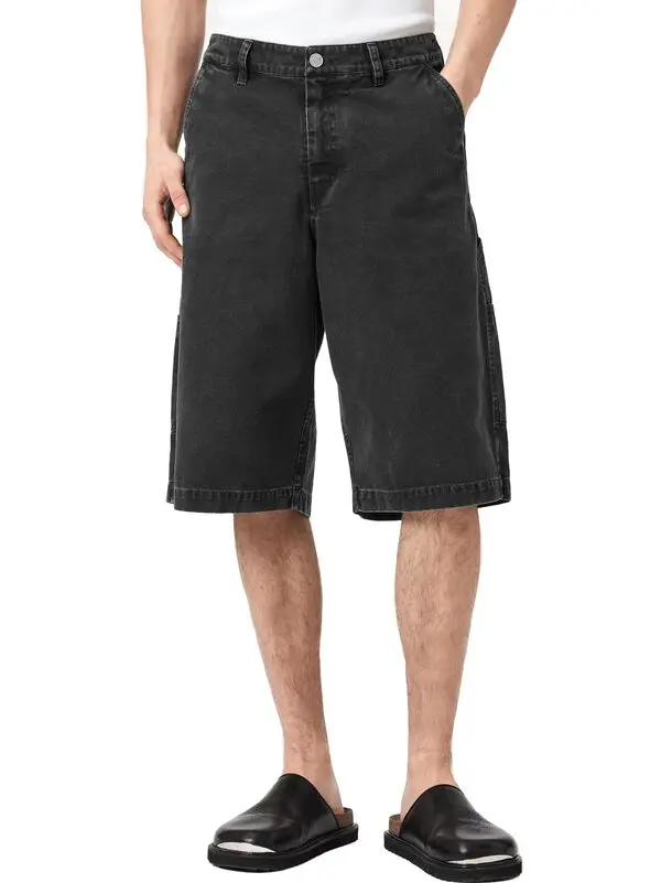 ALLSAINTS Relaxed-fit Cotton Carpenter Shorts - Black