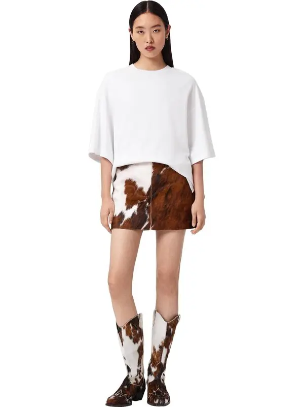 ALLSAINTS Dapple Cowhide Mini Skirt - Cow Print