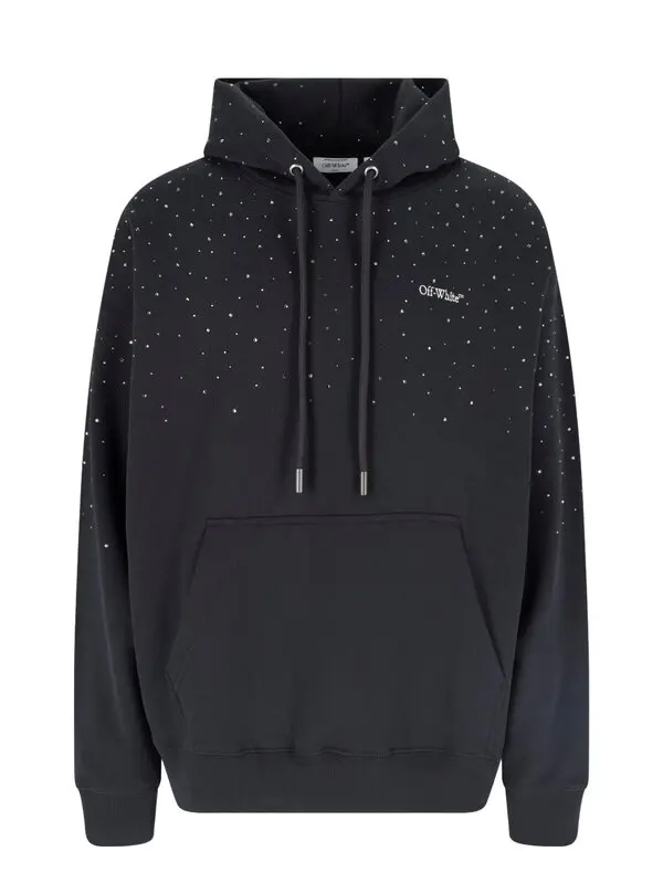Off-White Logo Sweatshirt With Crystals - Black