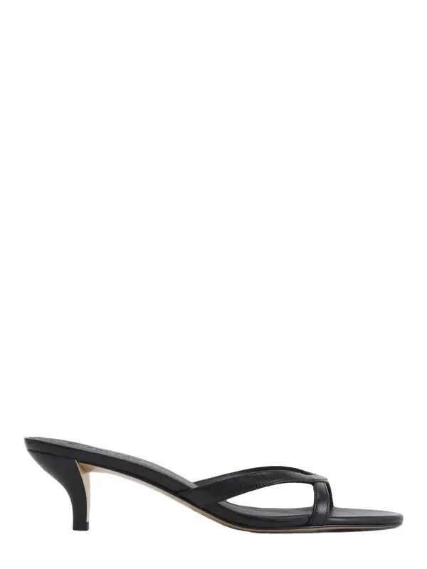 Everlane Sculpted Heel Sandal - Black Leather
