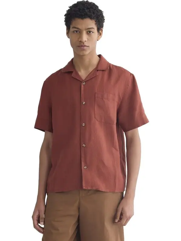 Everlane Linen Resort Shirt - Black/bone