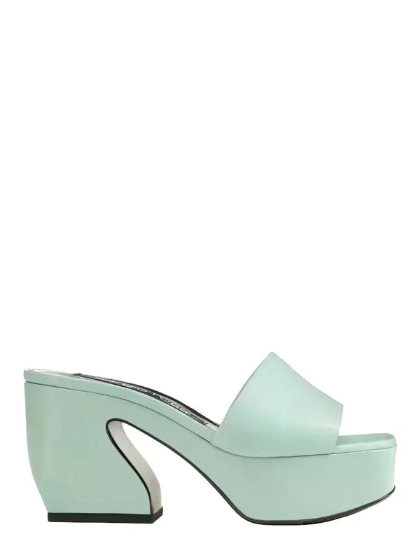 SERGIO ROSSI Platform Leather Sandals - Green