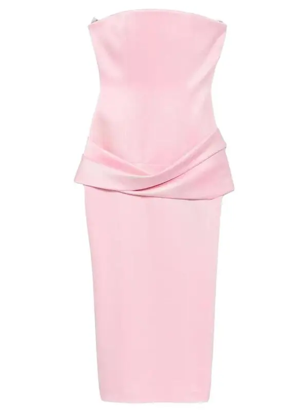 Alex Perry Strapless Draped Dress - Pink
