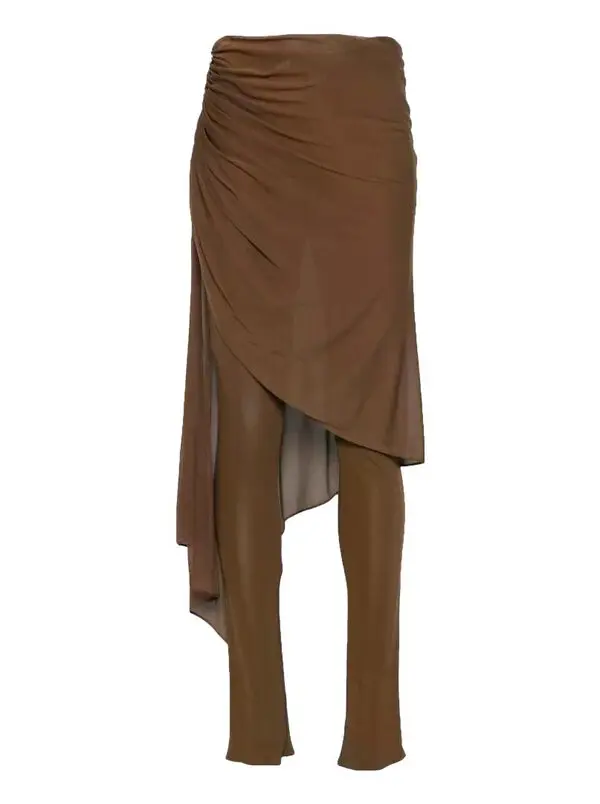 Giuseppe Di Morabito Draped Ruched Trousers - Brown