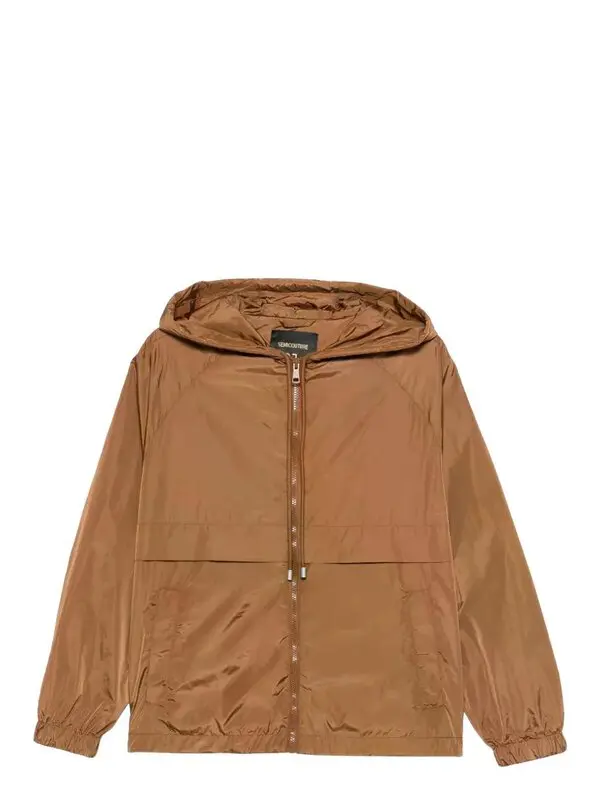 SEMICOUTURE Zip-up Hooded Jacket - Brown