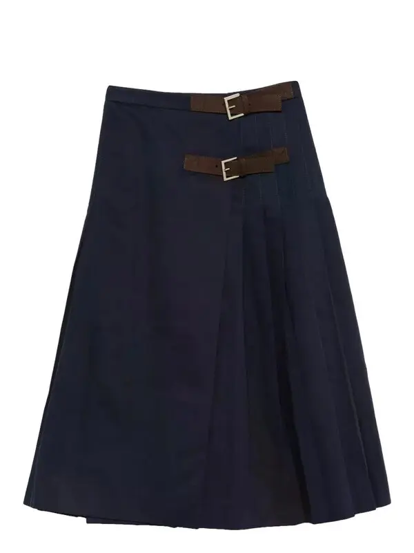 SEMICOUTURE Buckle-detail Pleated Skirt - Blue