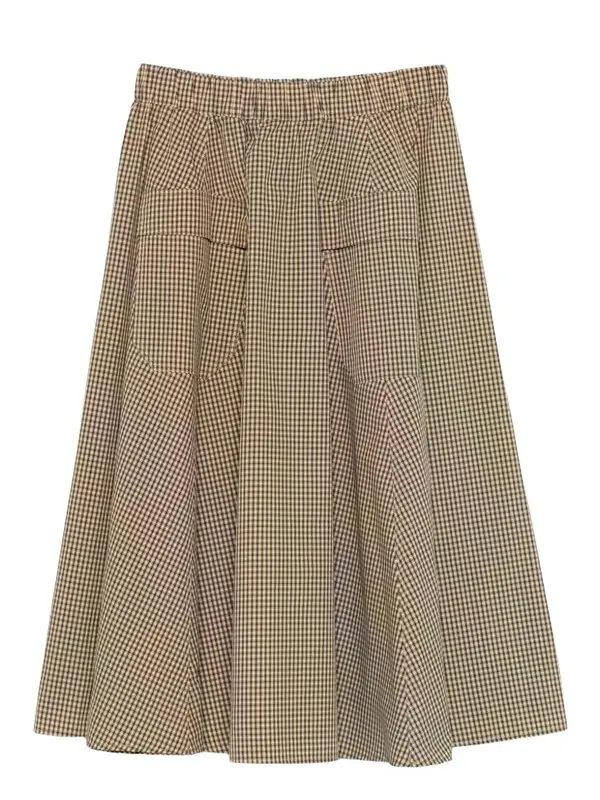 SEMICOUTURE Check-pattern Pleated Skirt - Neutrals