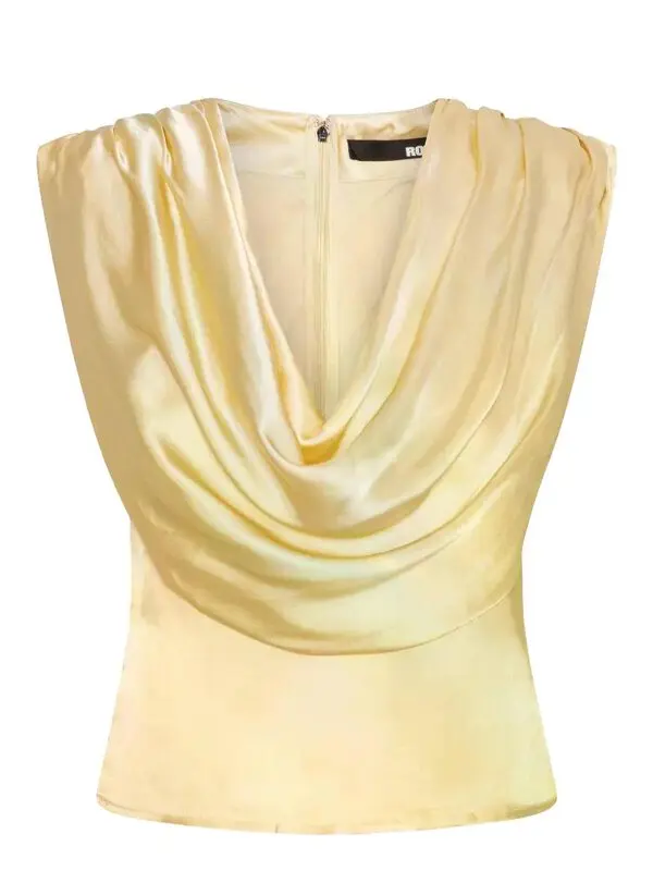 ROTATE BY BIRGER CHRISTENSEN Chiffon Waterfall Top - Neutrals