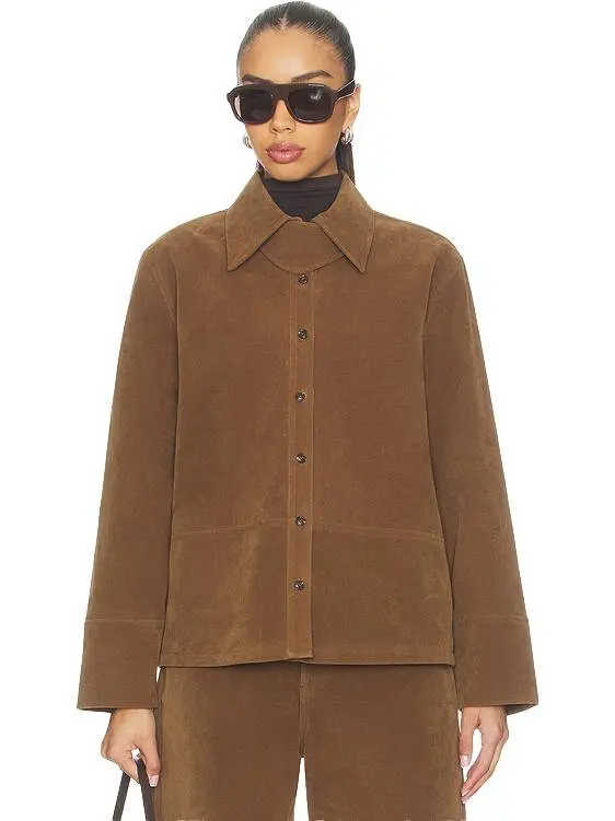 Apparis Ren Sans Suede Overshirt - Brown