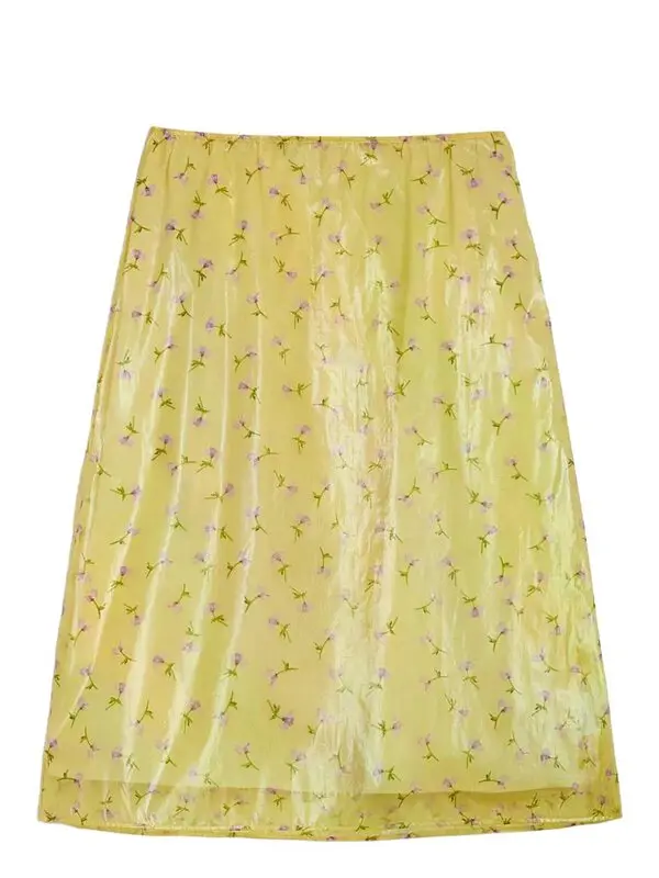 JIL SANDER Printed Midi Skirt - Yellow