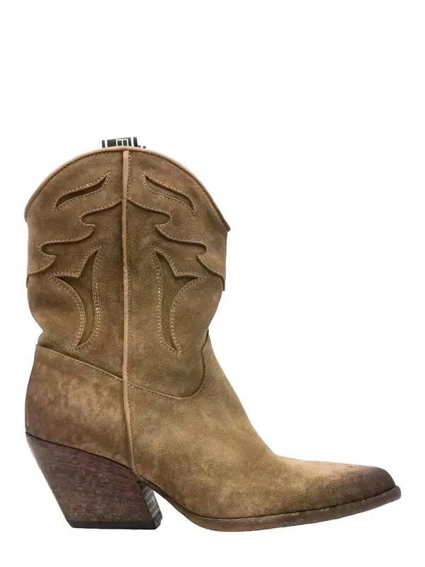 Elena Iachi Stitched Ankle Boots - Brown