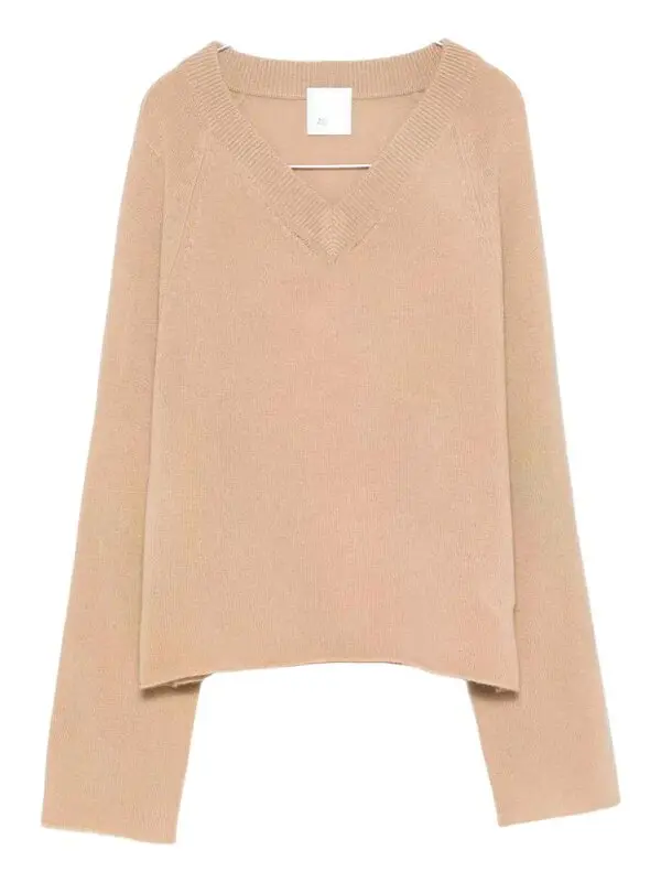 ALLUDE V-neck Sweater - Neutrals