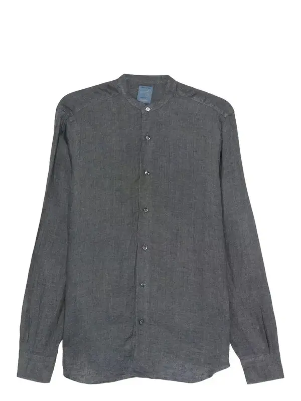 BARBA NAPOLI Grandad-collar Shirt - Grey