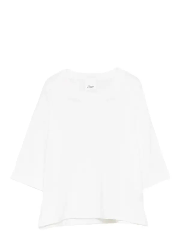 ALLUDE Short-sleeve Top - White