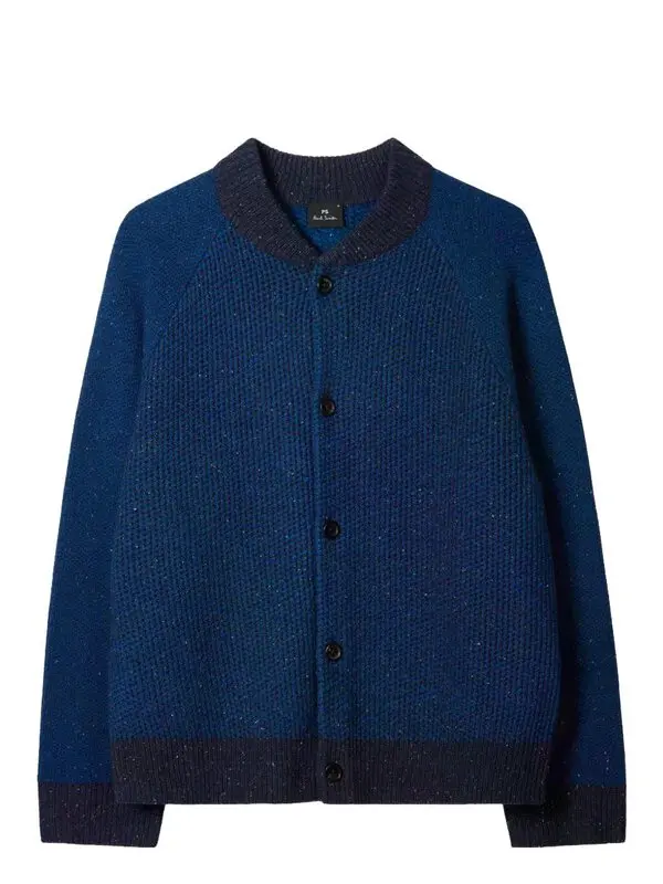 Paul Smith Buttoned Textured Cardigan - Blue