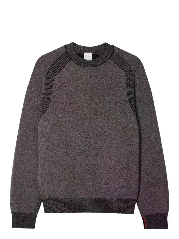 Paul Smith Crew-neck Panelled Sweater - Grey