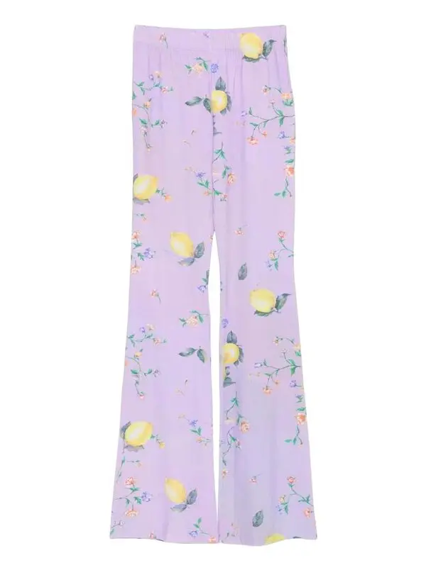 Moschino Lemon-print Trousers - Purple