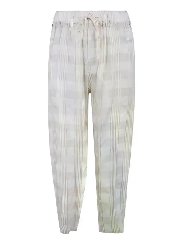 UMA WANG Checked Tapered Trousers - Neutrals