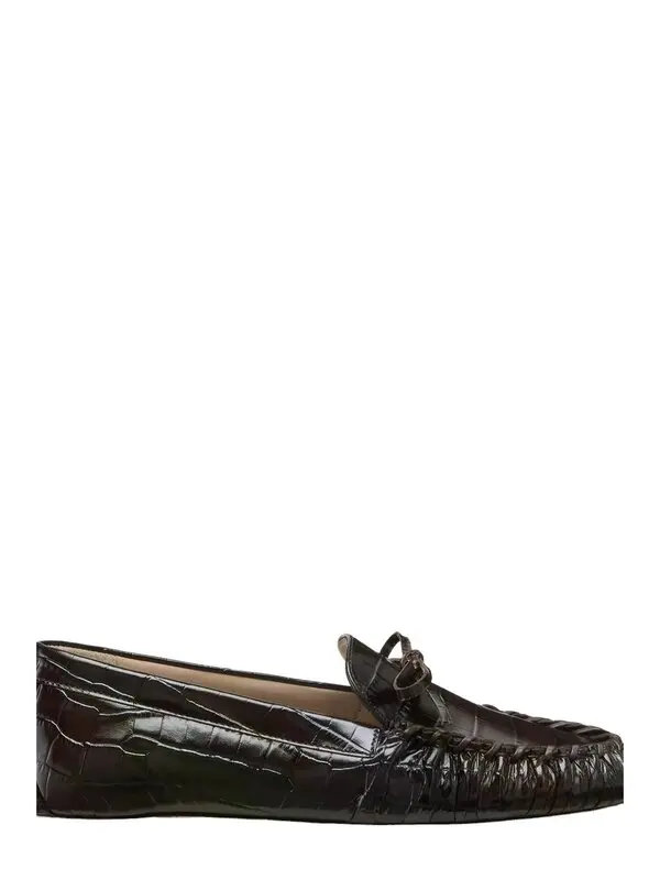STUART WEITZMAN Britt Bow Gathered Loafers - Brown