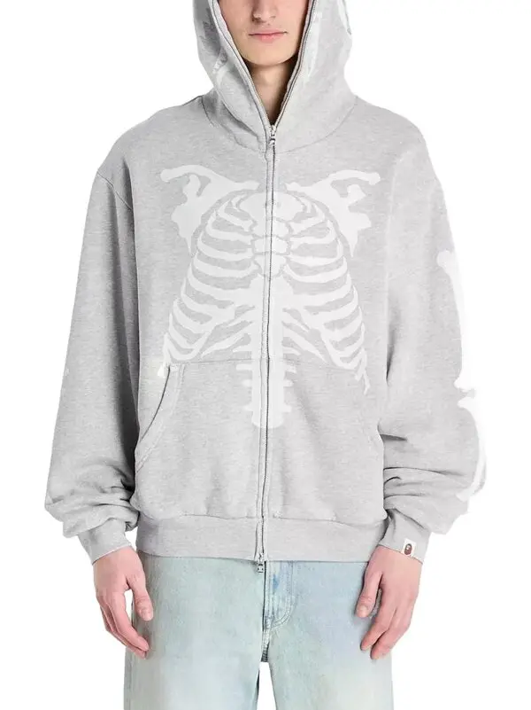 A BATHING APE Graphic-print Zip Hoodie - Grey