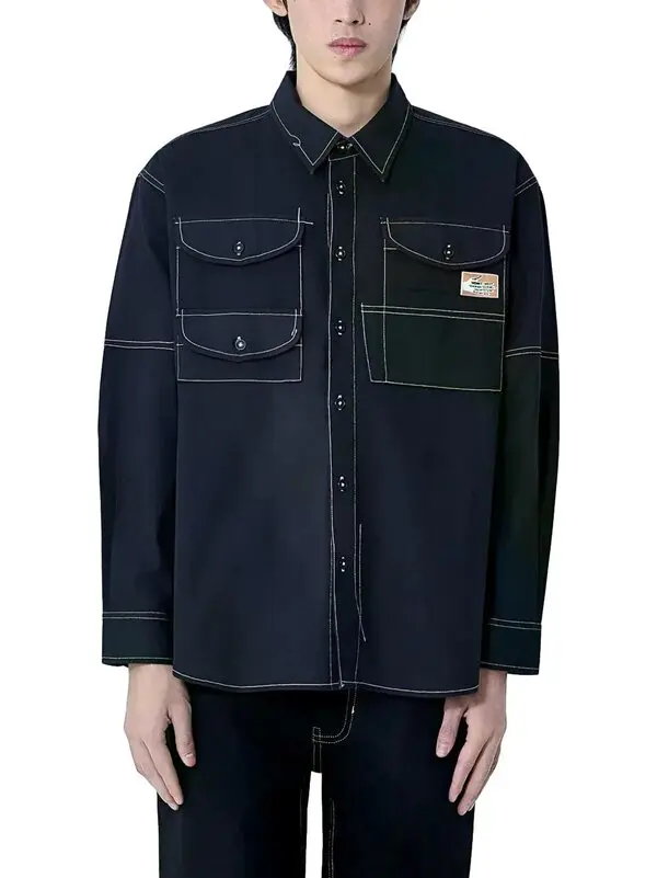 STORY MFG. Logo-patch Shirt - Black