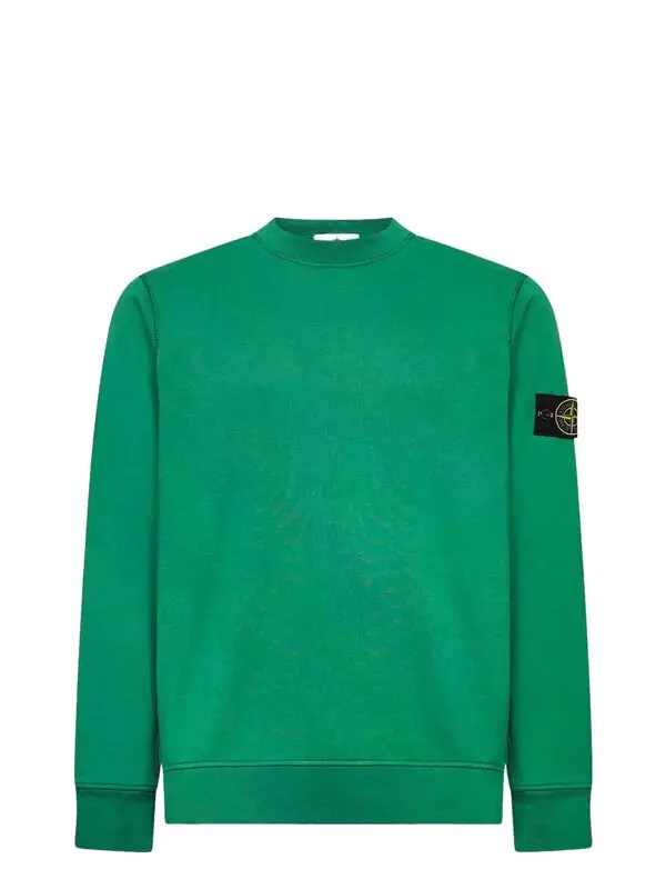 Stone Island Long-sleeved Badge-detail Sweatshirt - Green