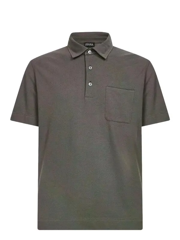 Zegna Buttoned Patch-pocket Polo Shirt - Neutrals