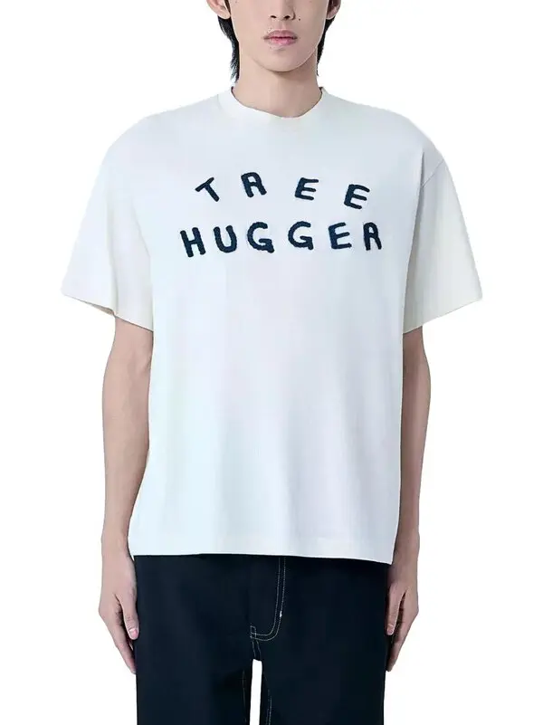 STORY MFG. Logo-embroidered T-shirt - Neutrals