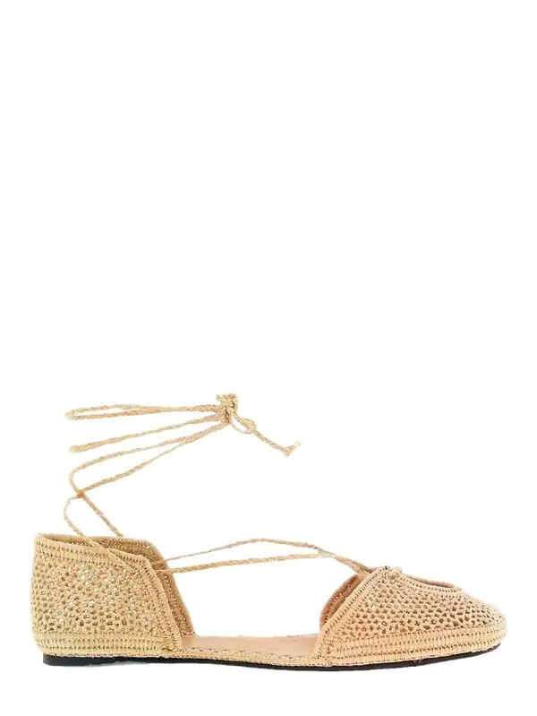 ODISSI Lima Raffia Ballet Flats - Neutrals