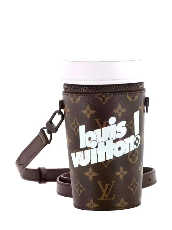 LOUIS VUITTON Coffee Cup Convertible Pouch Everyday Signature Vintage Monogram Canvas Crossbody Bag - Brown
