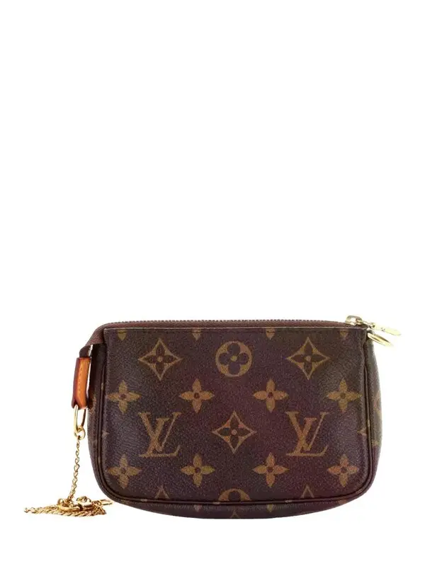 LOUIS VUITTON Pochette Accessoires Monogram Canvas Mini Clutch - Brown