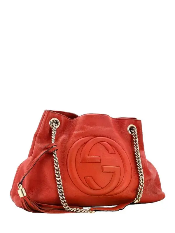 Gucci Soho Chain Strap Leather Medium Shoulder Bag - Red