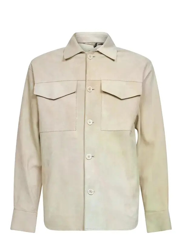 LARDINI Buttoned Chest-pockets Shirt - Neutrals