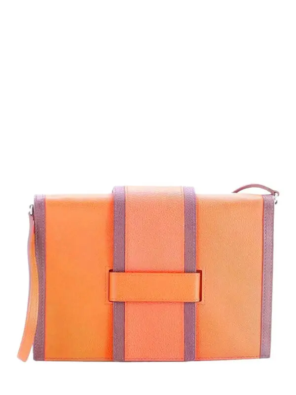 Hermès H Passant Clutch Shoulder Bag Evercolor Crossbody Bag - Orange