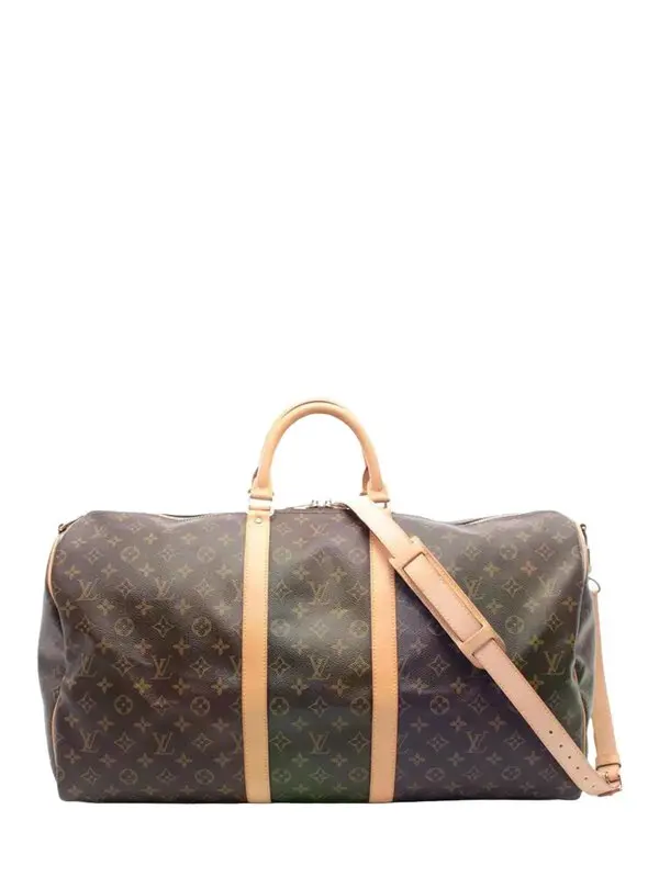 LOUIS VUITTON 2005 Monogram Keepall Bandouliere 55 Travel Bag - Brown