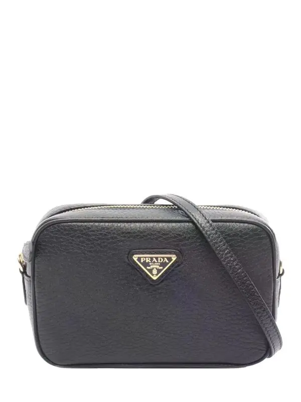 Prada Leather Crossbody Bag Shoulder Bag - Black