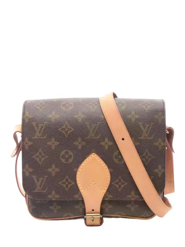 LOUIS VUITTON 1990 Monogram Cartouchiere Mm Crossbody Bag - Brown