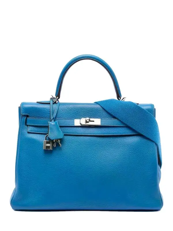 Hermès 2011 Togo Kelly Ii Retourne 35 Satchel - Blue