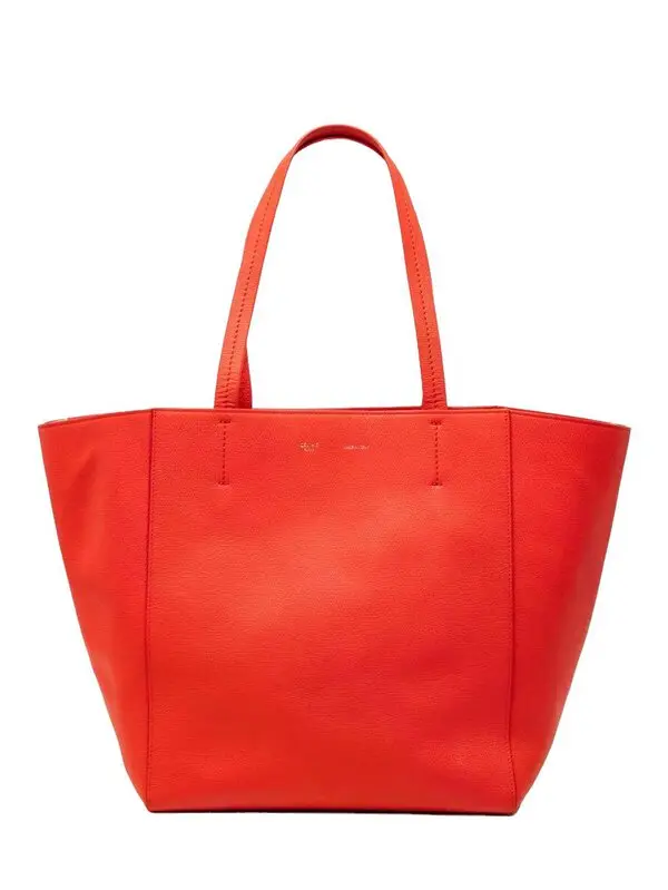 Celine 2015 Small Grained Calfskin Horizontal Phantom Cabas Tote Bag - Red
