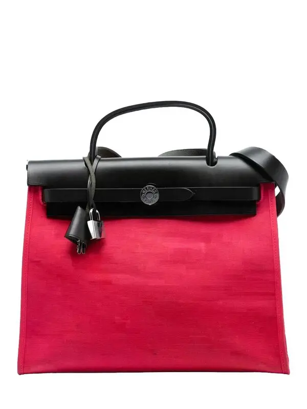 Hermès 2017 Toile Herbag Zip 31 Satchel - Pink