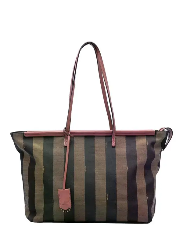 Fendi Pequin Canvas Roll Tote Bag - Brown