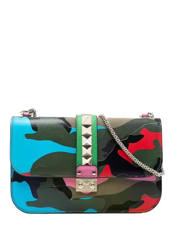 Valentino Garavani Medium Rockstud Glam Lock Crossbody Bag - Green