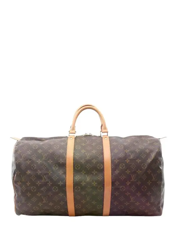 LOUIS VUITTON 2000 Monogram Keepall 55 Travel Bag - Brown